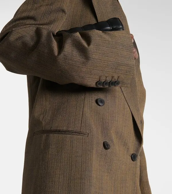 Dries Van Noten Double-breasted Cotton-blend Blazer - Neutrals