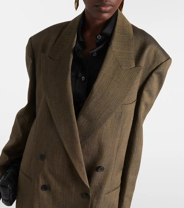 Dries Van Noten Double-breasted Cotton-blend Blazer - Neutrals