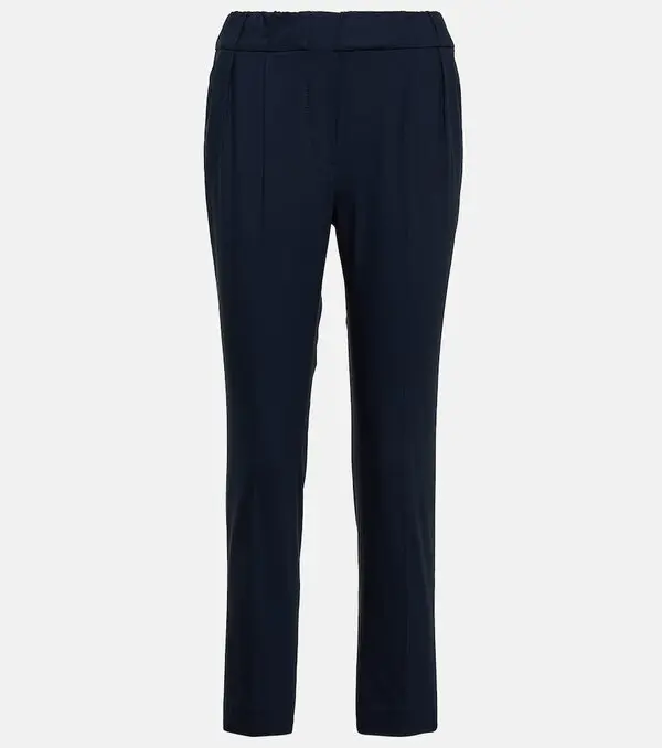 Brunello Cucinelli Cotton-blend Twill Chinos - Blue