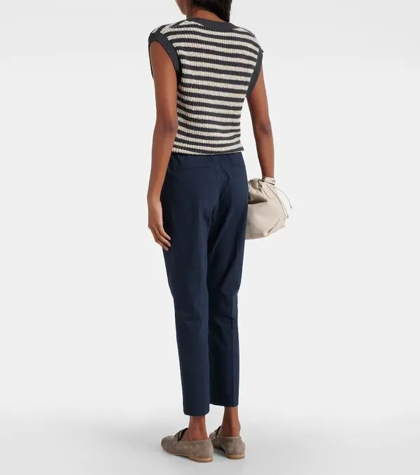 Brunello Cucinelli Cotton-blend Twill Chinos - Blue