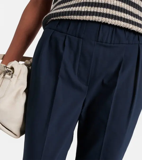 Brunello Cucinelli Cotton-blend Twill Chinos - Blue