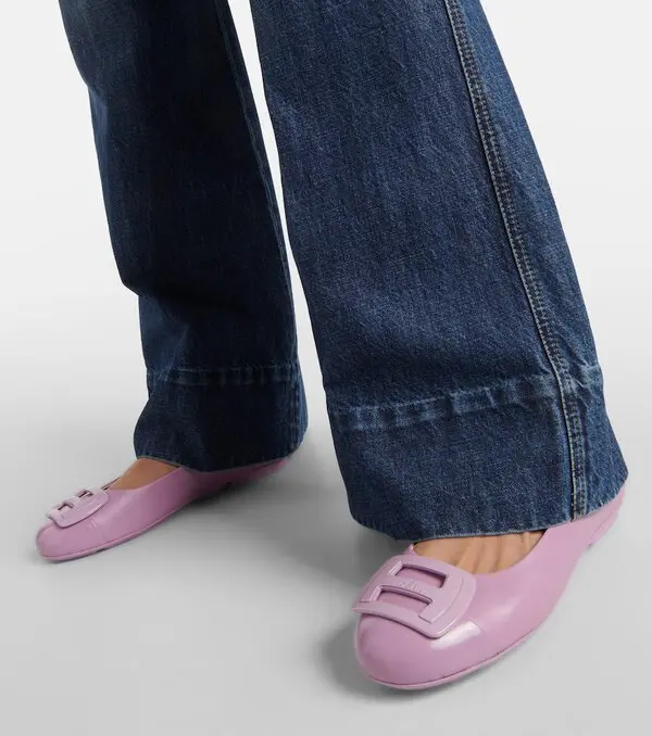 Hogan H661 Leather Ballet Flats - Pink