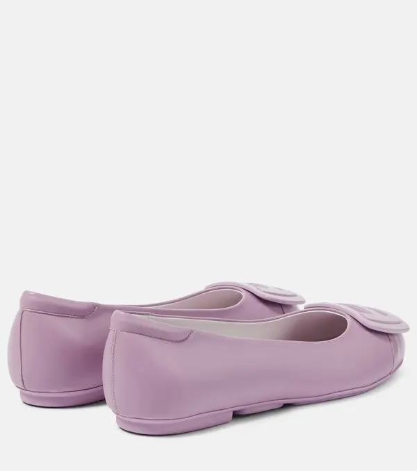 Hogan H661 Leather Ballet Flats - Pink