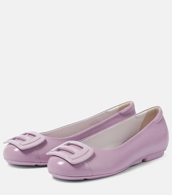 Hogan H661 Leather Ballet Flats - Pink