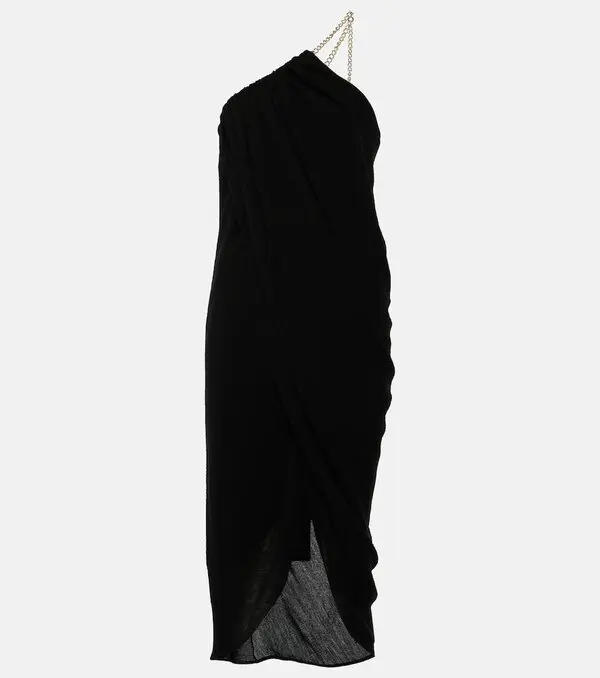 Chloé One-shoulder Midi Dress - Black