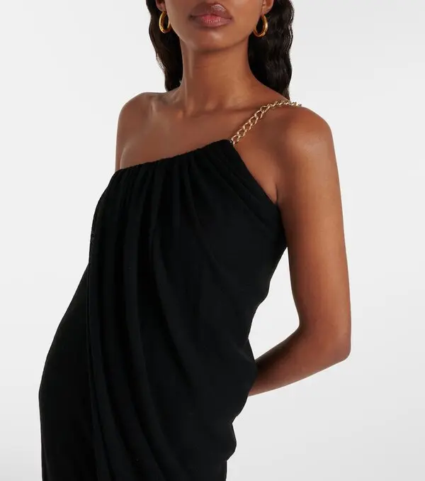 Chloé One-shoulder Virgin Wool Midi Dress
