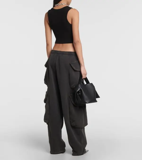 AGOLDE Ribbed Knit Cropped Tank - Black