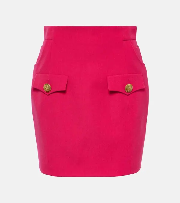 Balmain Virgin Wool Miniskirt