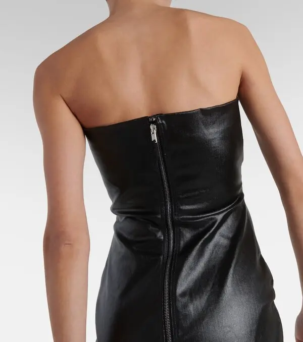 Rick Owens Prong Cutout Coated Denim Gown - Black