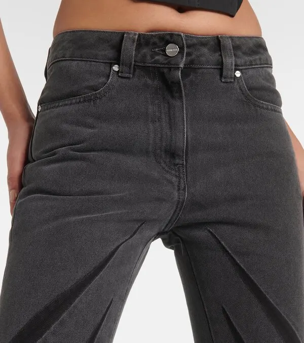 DION LEE Darted Mid-rise Flared Jeans