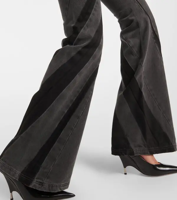 DION LEE Darted Mid-rise Flared Jeans