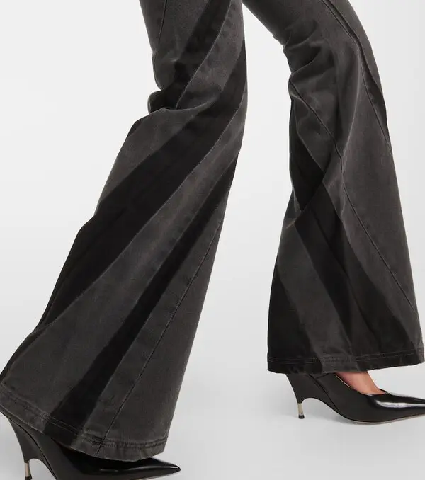 DION LEE Darted Mid-rise Flared Jeans