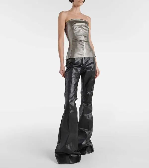 Rick Owens Lido Coated Denim Corset - Grey