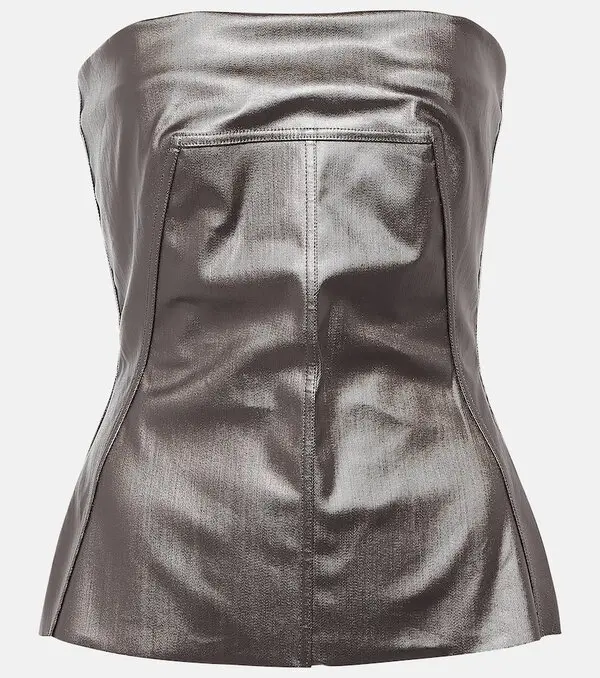 Rick Owens Lido Coated Denim Corset - Grey
