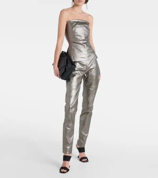 Rick Owens Lido Coated Denim Corset - Grey
