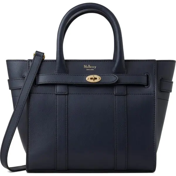 Mulberry Mini Zipped Bayswater Leather Satchel - Night Sky