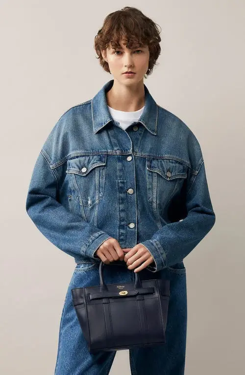 Mulberry Mini Zipped Bayswater Leather Satchel - Night Sky