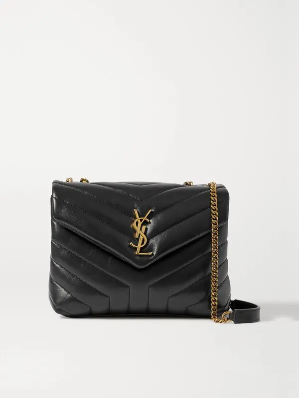Saint Laurent Small Loulou Chain Bag In Black Black Editorialist