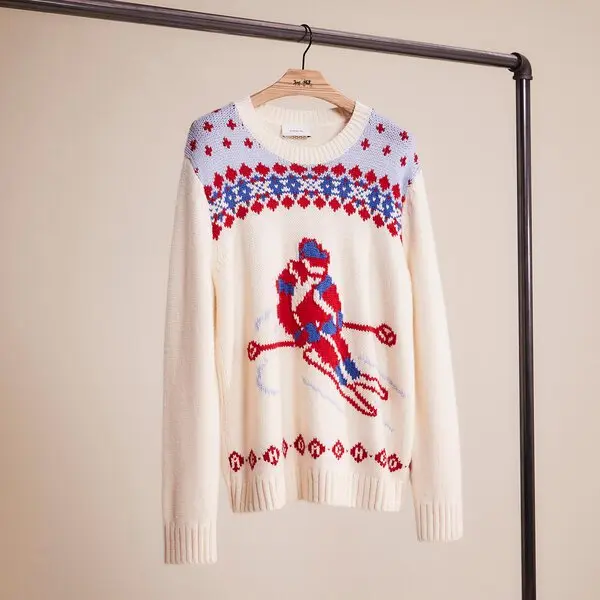 Coach Restored Ski Fair Isle Knit Sweater - Cream