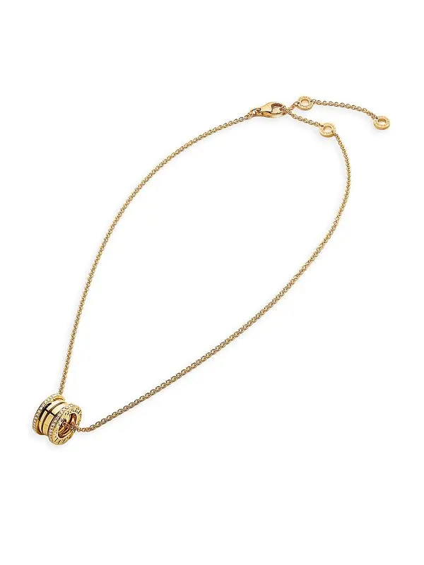 BVLGARI B. Zero1 18k & 0.41 Tcw Diamond Pendant Necklace - Yellow Gold