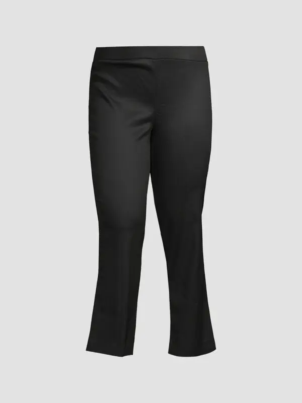 Ming Wang Boot-cut Cotton-blend Pants - Black