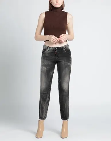 Dsquared2 Faded Denim Boyfriend Jeans - Black