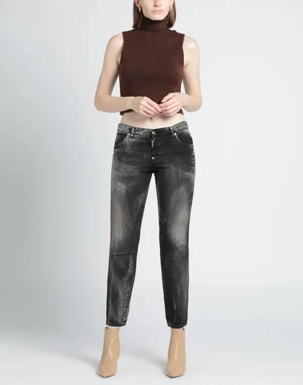Dsquared2 Faded Denim Boyfriend Jeans - Black