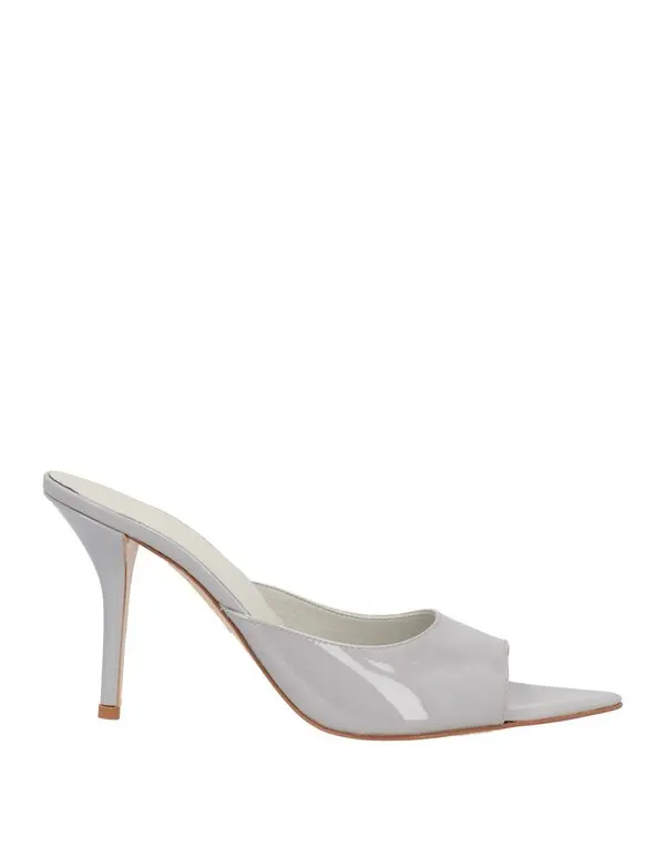 GIA BORGHINI Patent Leather Pointed Toe Stiletto Heel Slide Sandals