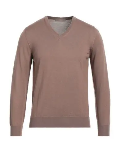 CRUCIANI Solid Wool V-neck Sweater - Beige