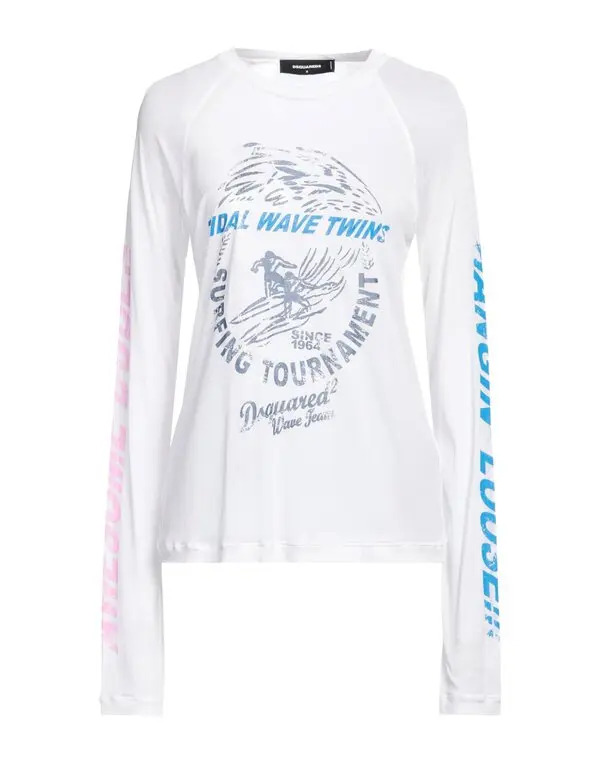 Dsquared2 Printed Long Sleeve T-shirt - Off White