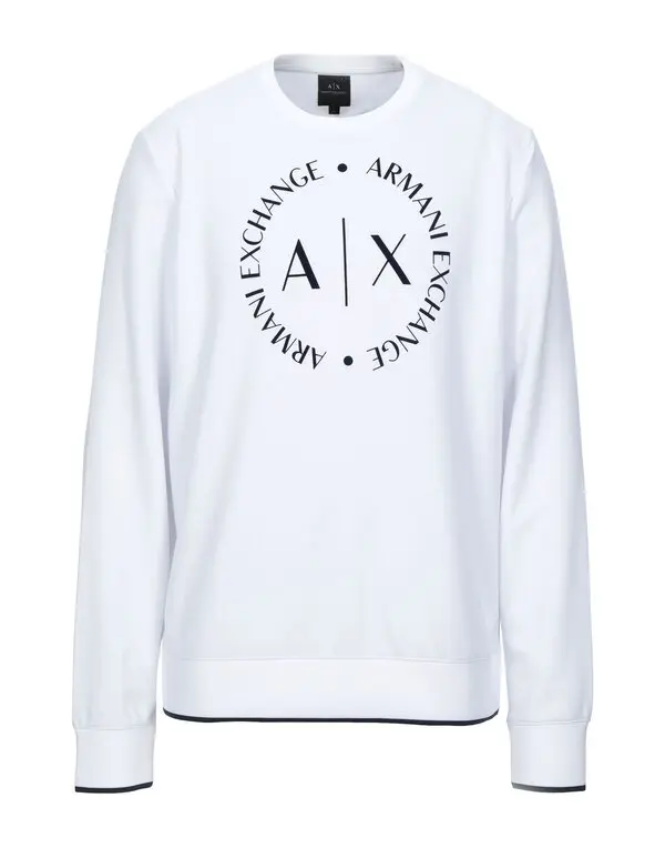 Armani Exchange Sweatshirt In Polyester, Viscose And Elastane - White