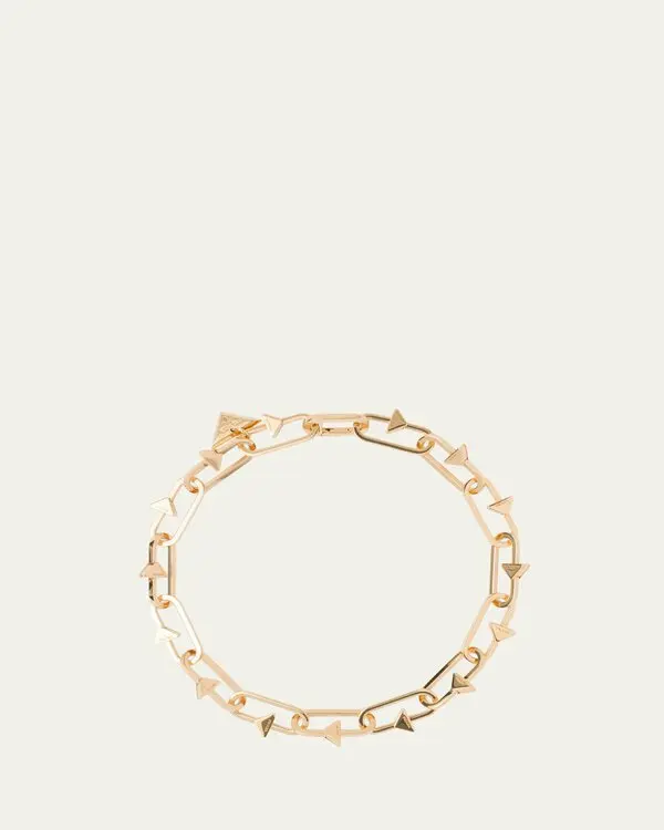 Prada Triangle Chain Brass Necklace - Oro