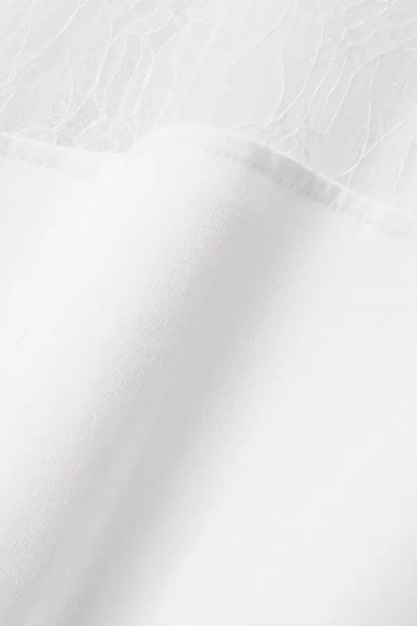 INTERIOR The Bobbi Cotton-jersey And Lace Top
