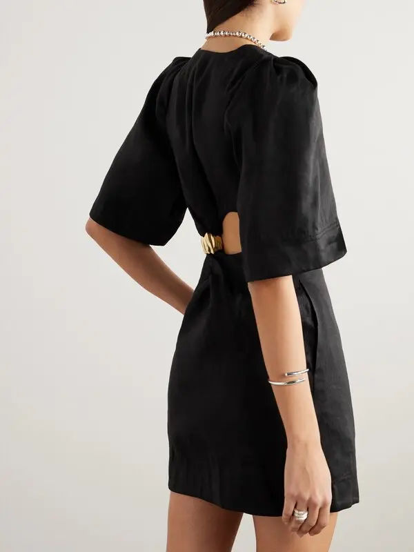 aje black cut out dress Mimosa Cut Out Mini Dress-BLACK / 6