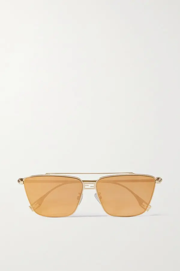 Fendi Baguette Square-frame Sunglasses - Gold