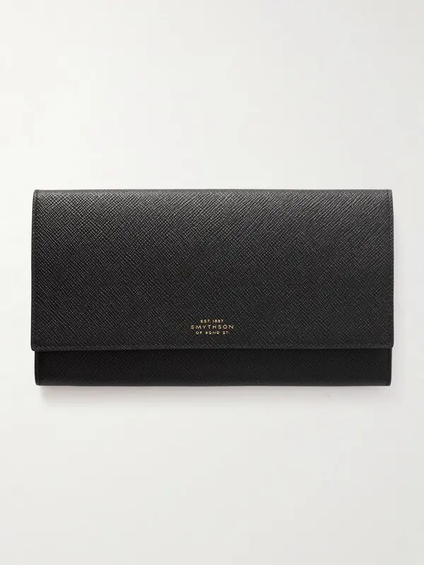 Smythson Marshall Textured-leather Travel Wallet - Black