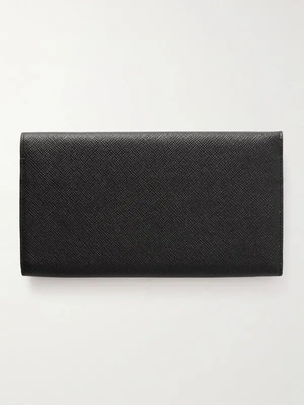 Smythson Marshall Textured-leather Travel Wallet - Black