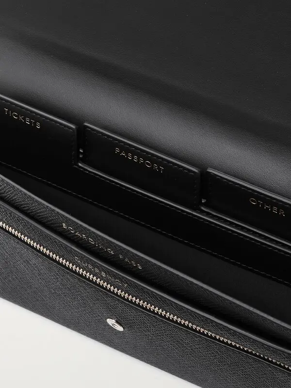 Smythson Marshall Textured-leather Travel Wallet - Black