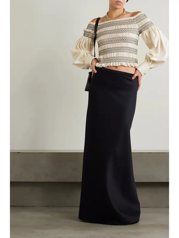 Max Mara Walk Off-the-shoulder Smocked Top