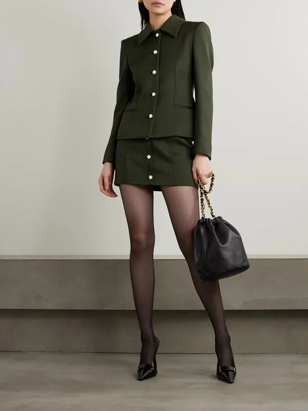 Alessandra Rich Wool-crepe Jacket