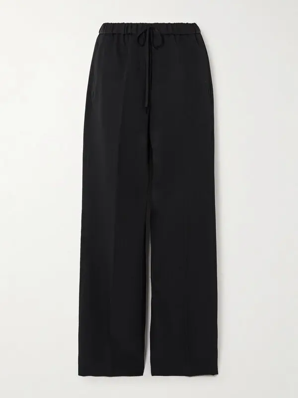 JIL SANDER Wool-gabardine Straight-leg Trousers - Black