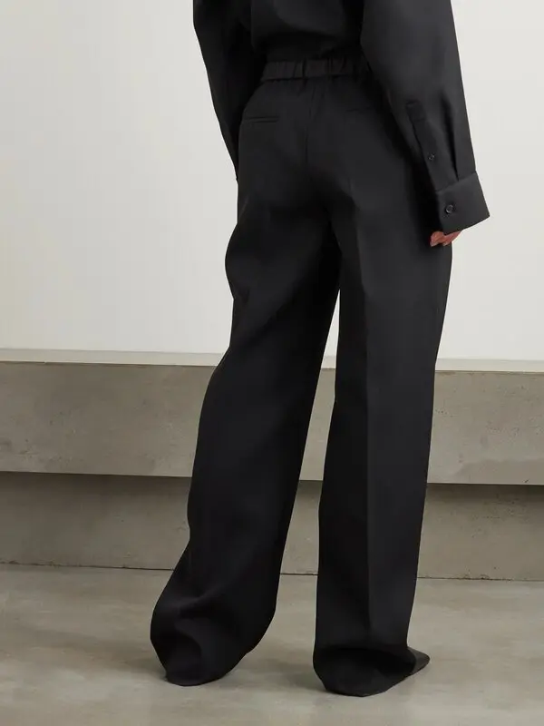 JIL SANDER Wool-gabardine Straight-leg Trousers - Black