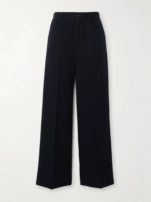 JIL SANDER Wool-gabardine Straight-leg Trousers - Blue