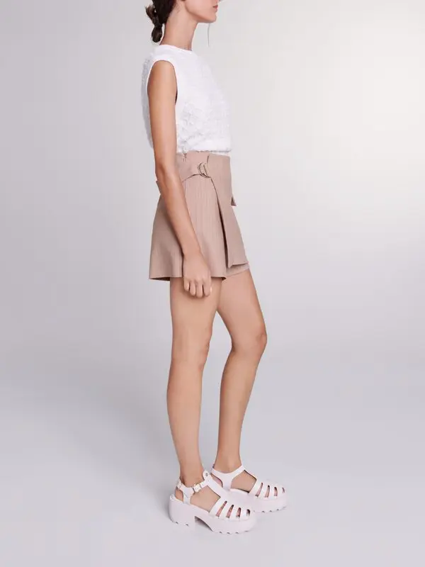 Maje Striped Layered Effect Shorts