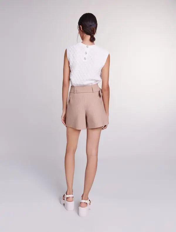 Maje Striped Layered Effect Shorts