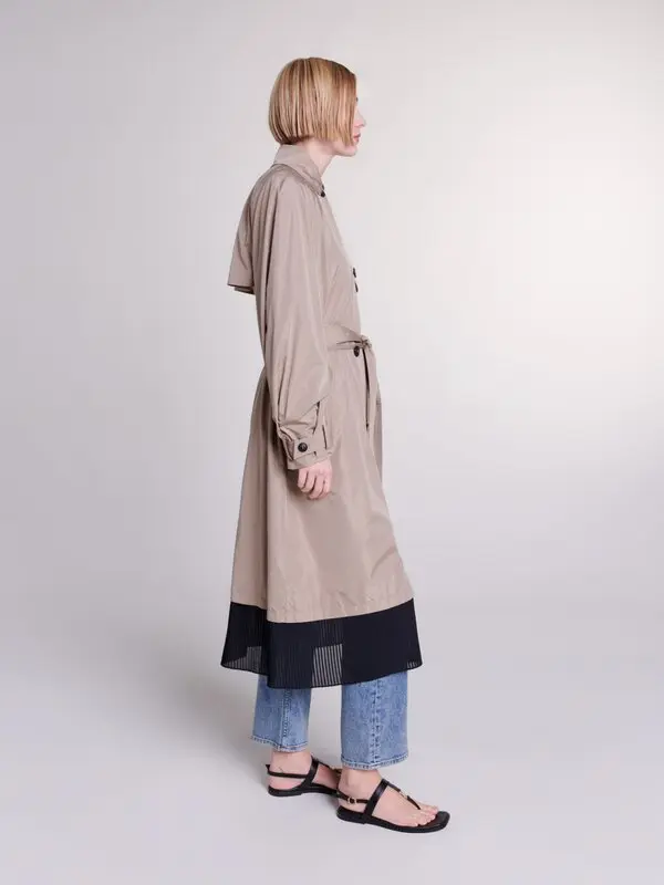 Maje Contrast Trench Coat