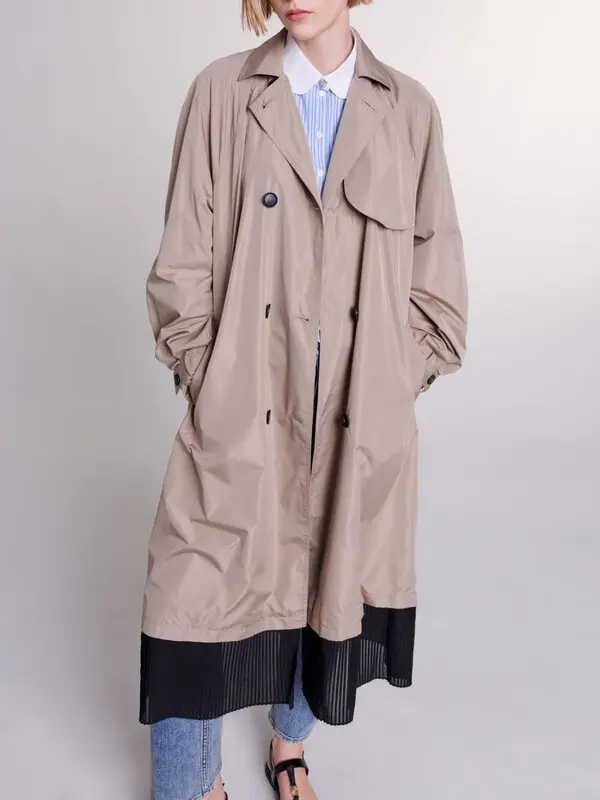 Maje Contrast Trench Coat