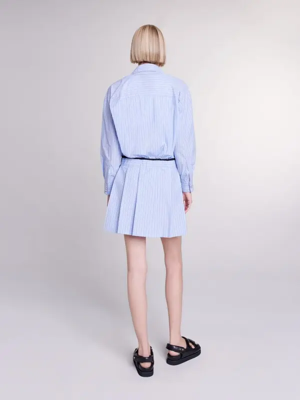 Maje Striped Shirt Dress With Embellished Buttons