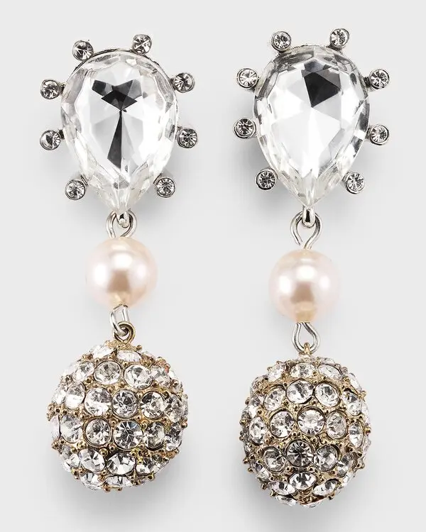 Oscar De La Renta Cactus Pearly Bead Earrings - Rose