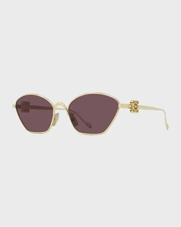 Loewe Anagram Metal Cat-eye Sunglasses - Sengld/viol